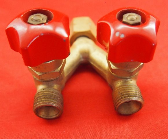 TWIN Gas Hose Joiner "Y" connector LH Fuel/LPG/Acet with Taps – Bob The ...