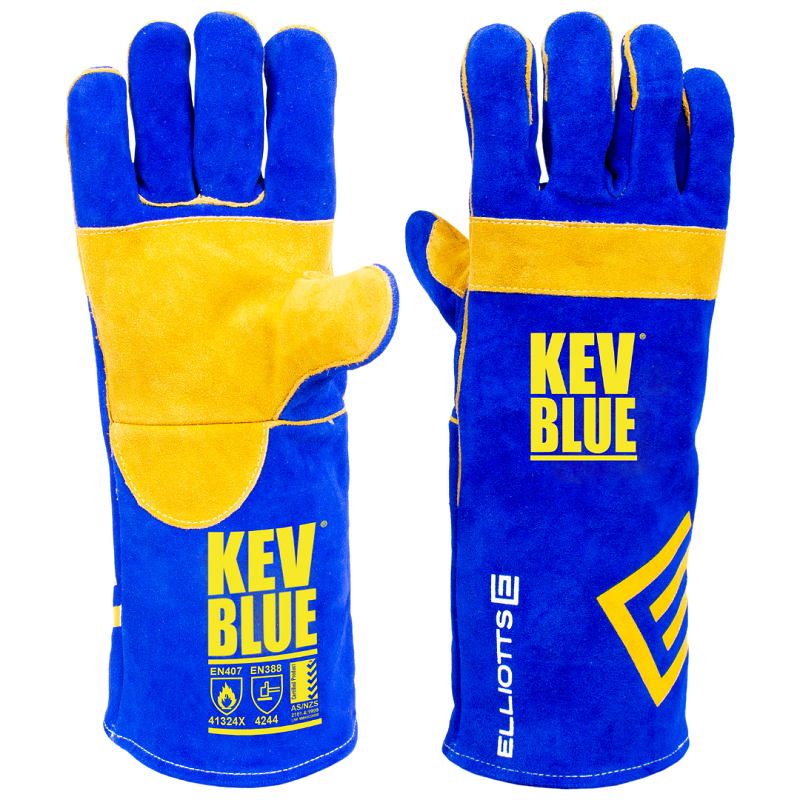 KEV BLUE Heat-Resistant Safety Welding Gloves EXTRA Large – Bob The Welder