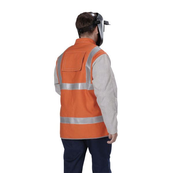WAKATAC® High Visibility Welding Jacket Leather Sleeves WAKPJ30CSH Lar ...